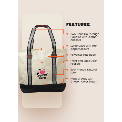 Large Sea Coast Polyester Tote Bags | NIMCO, Inc.